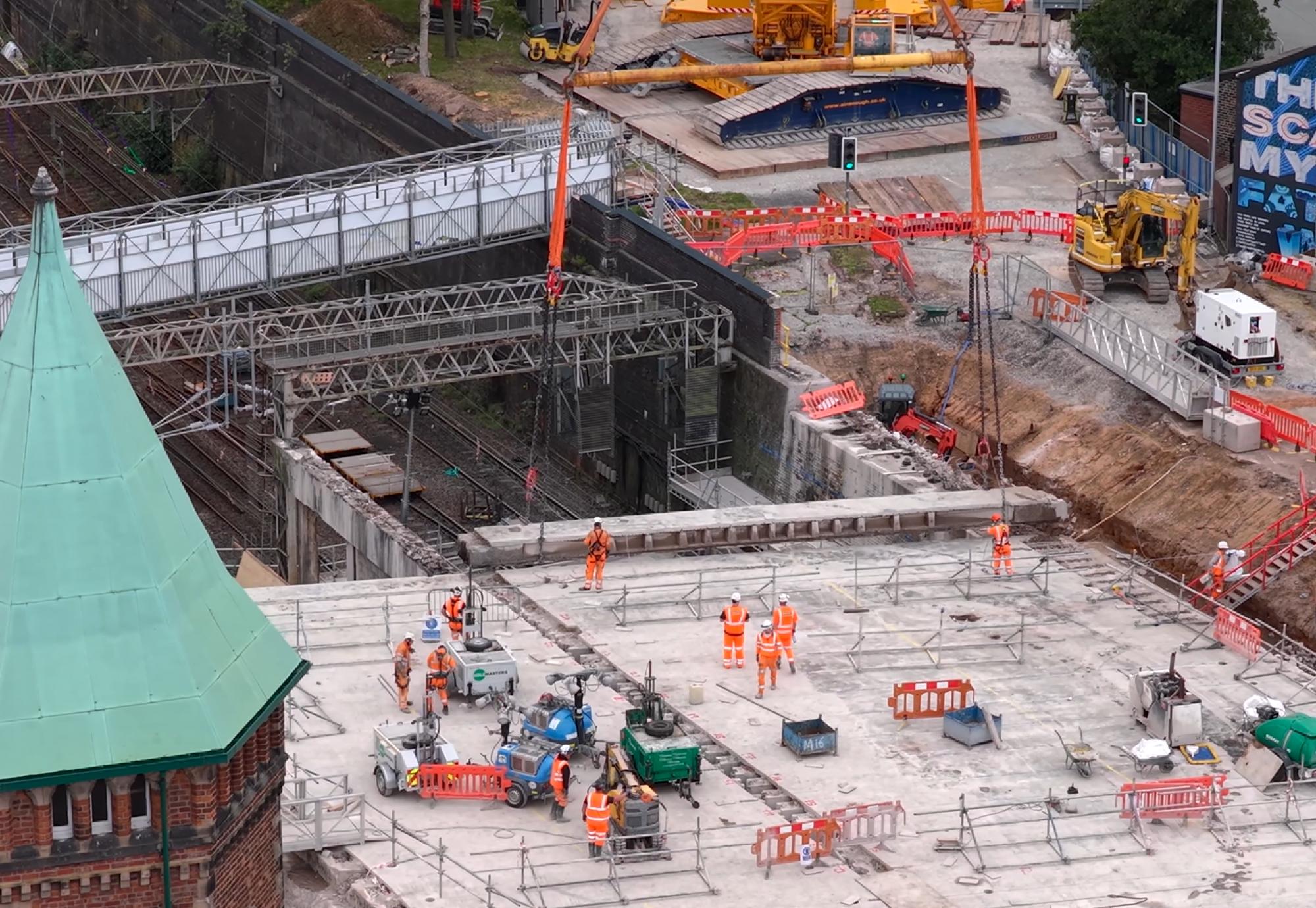 Landmark Greek Street Bridge Removed as £20m Replacement Project Progresses in Stockport | Rail News